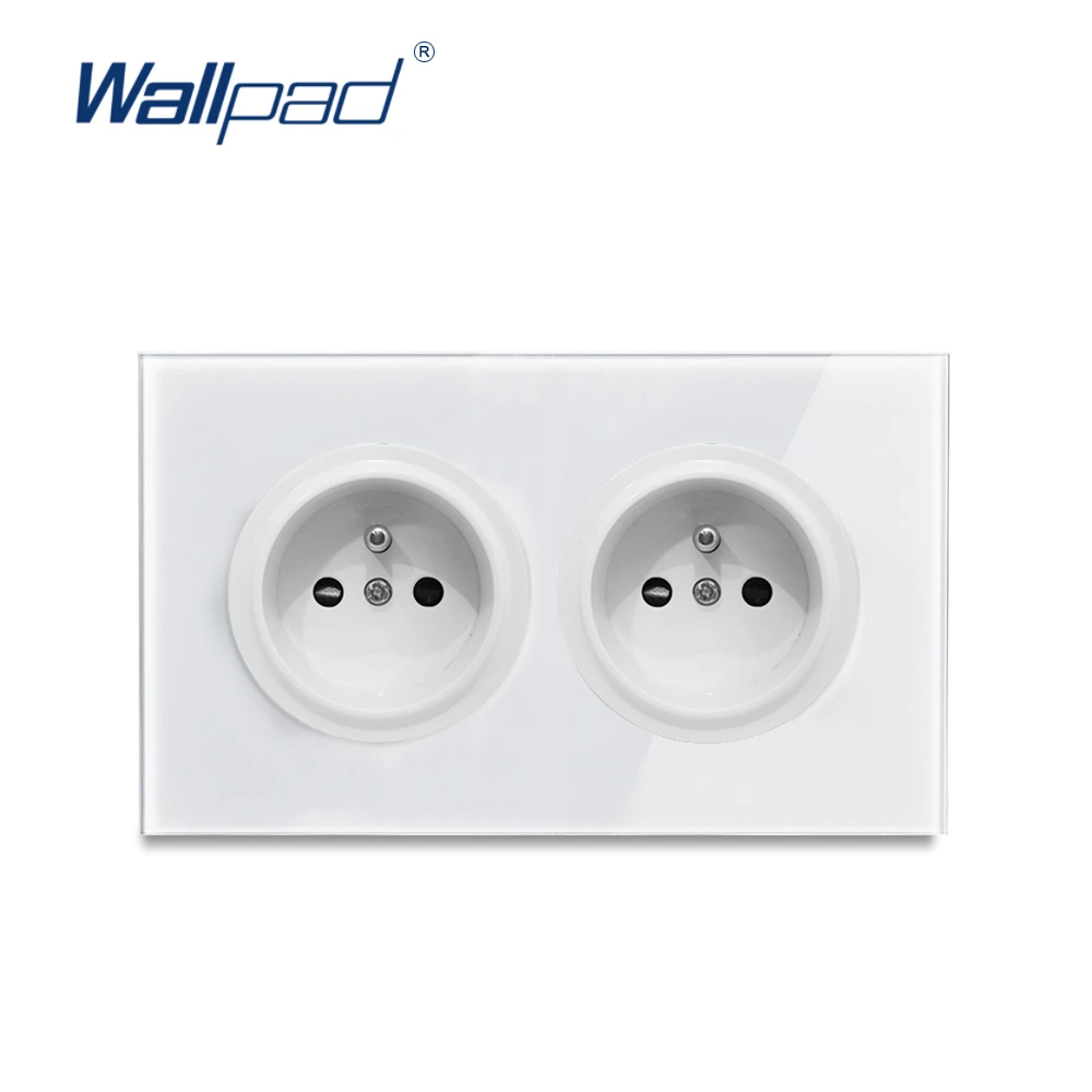 Wallpad L6 Double 2 Gang French Plug Wall Socket France Power Outlet ...