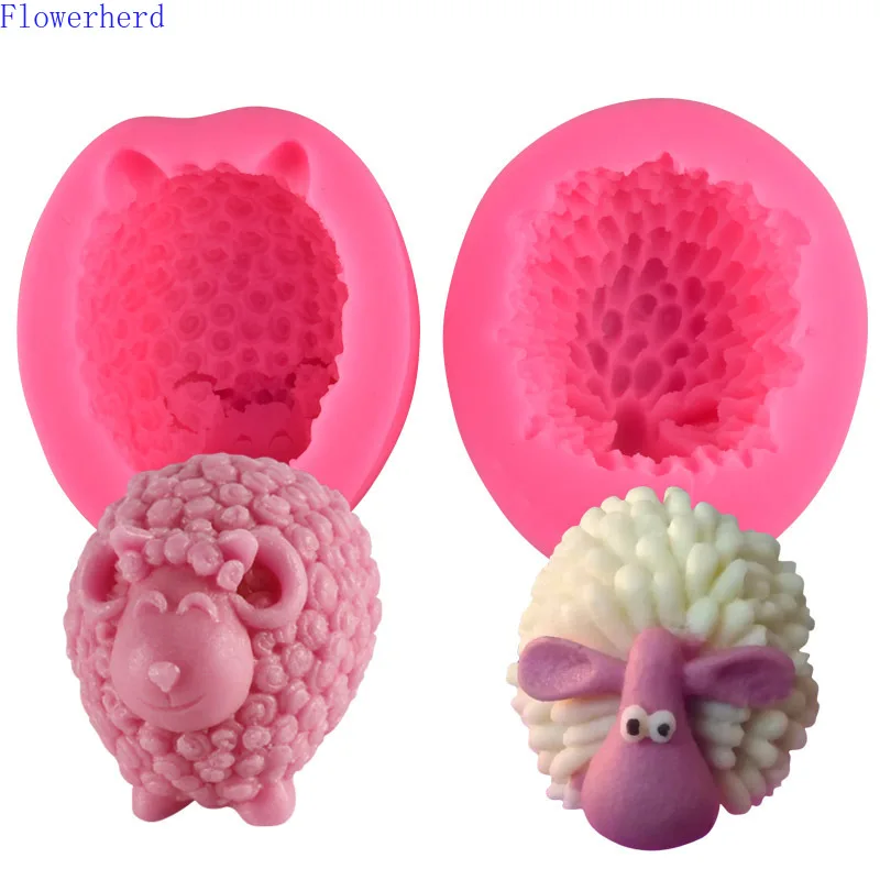 3D Sheep Shape Fondant Silicone Mold Car Scented Plaster Spread Incense Stone Mold Mousse ...
