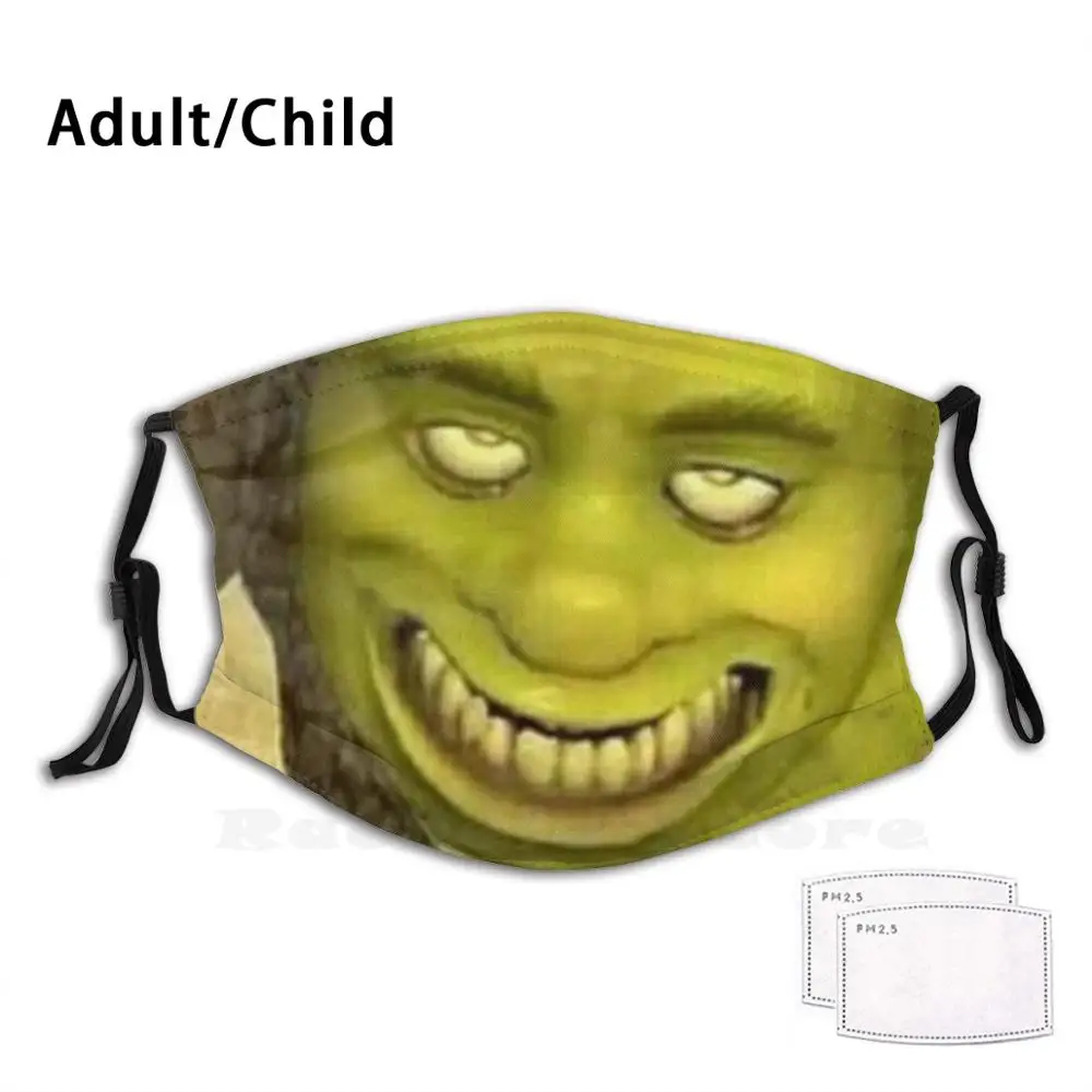 Shrek Meme Adult Kids Anti Dust Pm2.5 Filter Diy Mask Shrek Shrek Meme ...