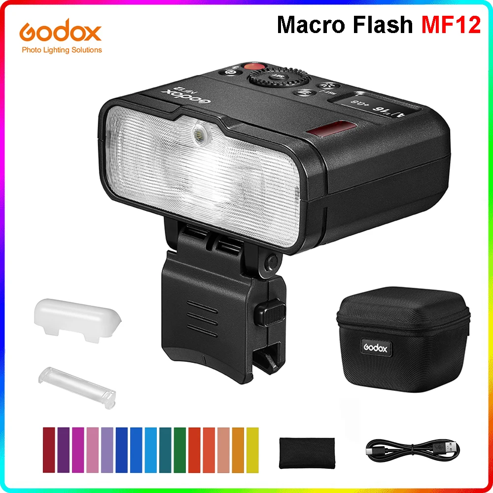 Godox MF12 Macro Flash Light 2.4 GHz Wireless Control 0.01 to 1.7s ...