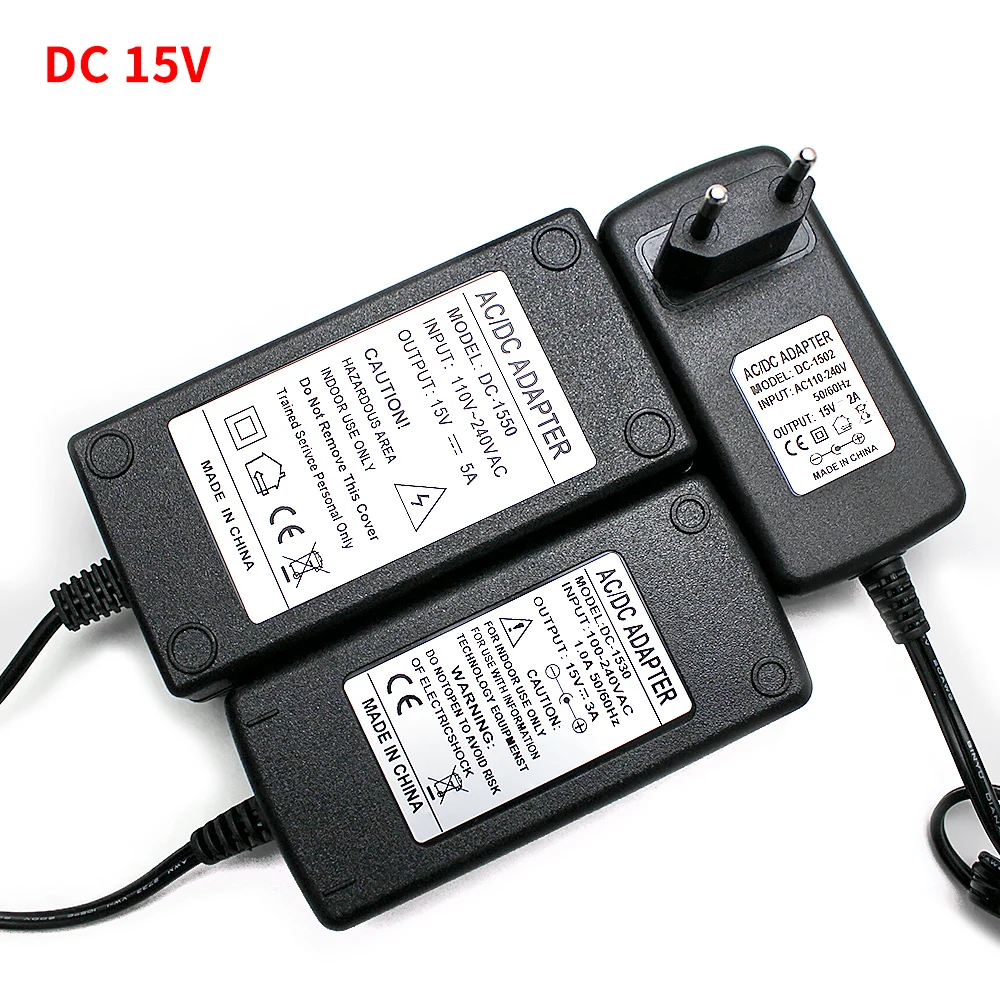 DC 15V Power Supply 15V Adapter 1A 2A 3A 4A 5A 15 V universal power ...