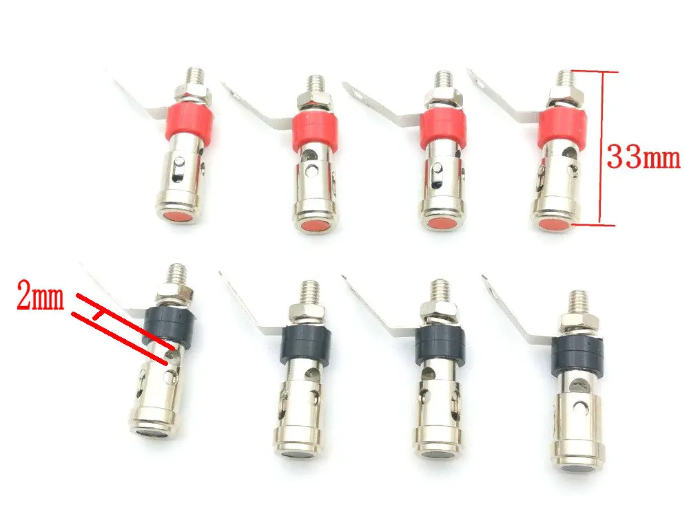 50pcs Silver Mini 2mm Binding Post Audio Amplifier Terminal With Spring ...