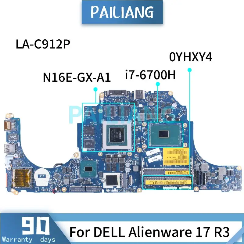 Para-DELL-Alienware-17-R3-i7-6700H-Laptop-Motherboard-LA-C912P-0YHXY4 ...
