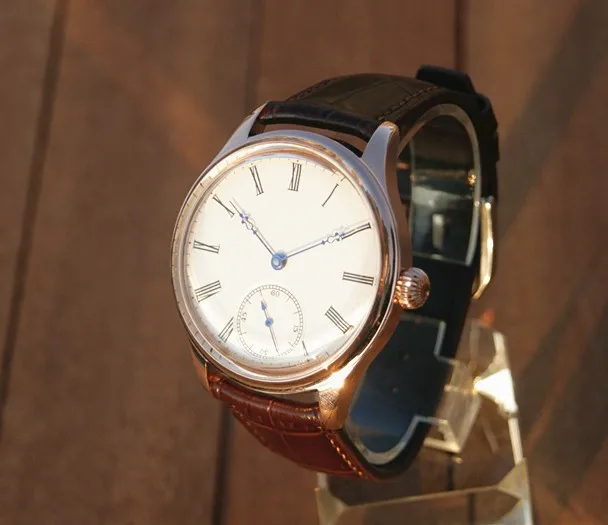 44mm White Dial Asian 6498 17 Jewels Mechanical Hand Wind Movement Men ...