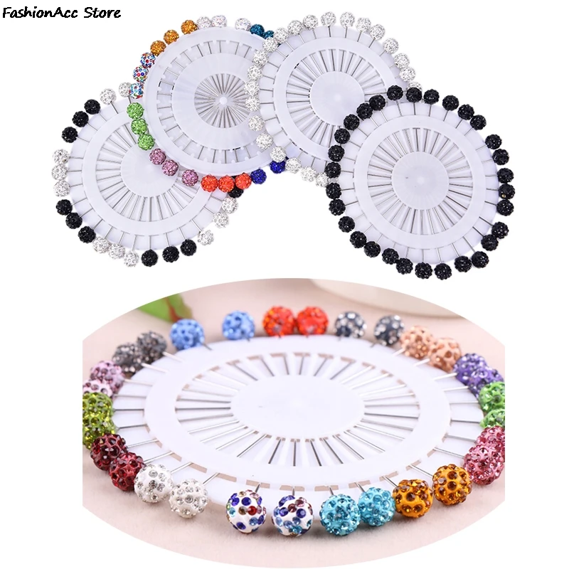 30Pcs-Fashion-Crystal-Ball-Brooch-Pin-Muslim-Hijab-Scarf-Pins-Scarf ...