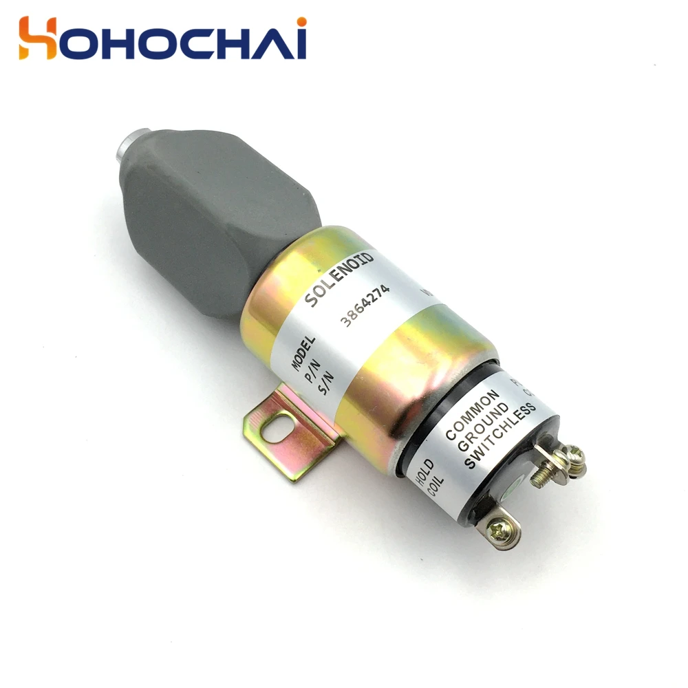 Diesel Engine Fuel Shutoff Stop Solenoid Fits Cummins Oem 3864274,1751 ...