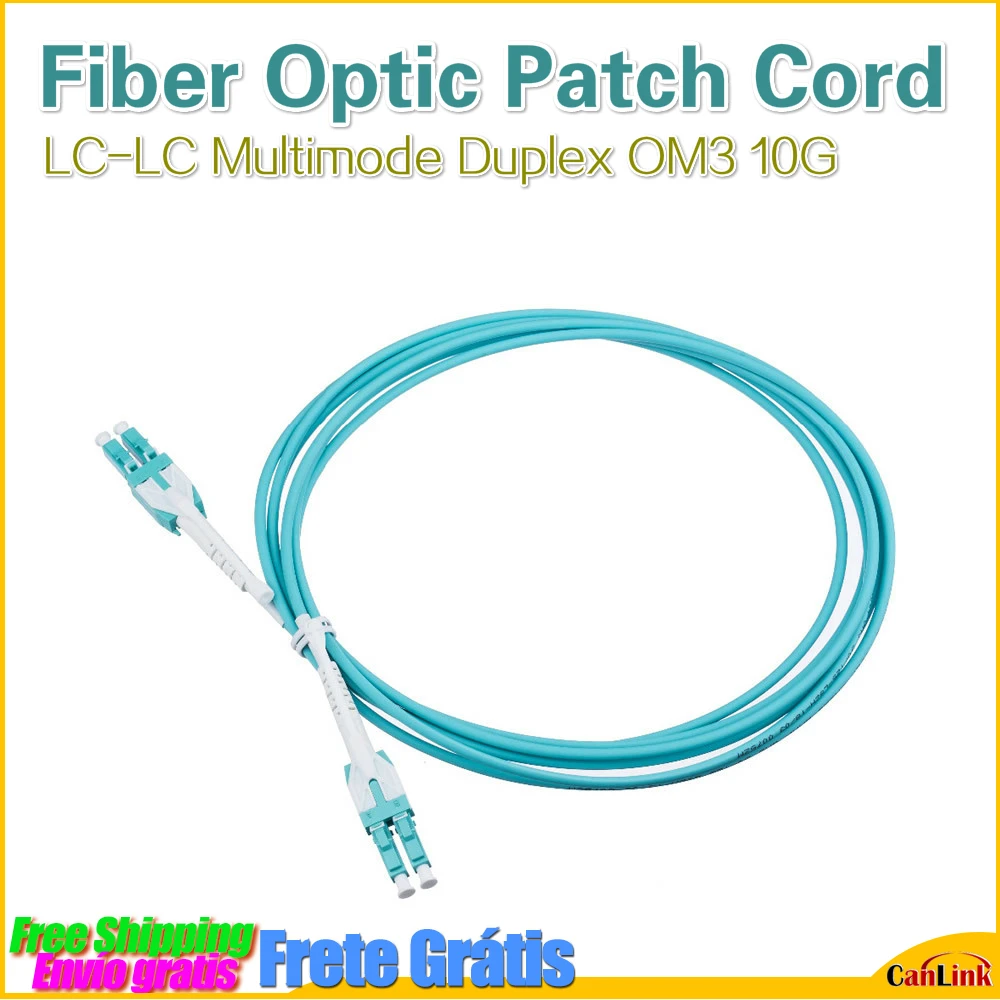 3Meters MultiMode OM3 10G LC to LC UNIT Fiber Optic Cable Duplex Patch ...