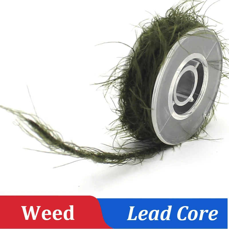 5m Carp Fishing Line Weed Leadcore 35lb 45lb Camo Green Leader Lead ...
