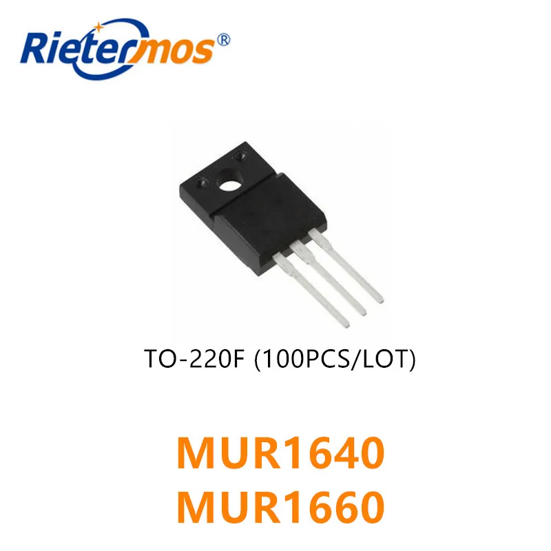 100 Uds MUR1640 MUR1640CT 400v MUR1660 MUR1660CT 16A 600V TO220F de ...