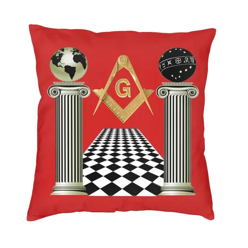 Fashion Boaz And Jachin Solomons Temple Cushion Cover 50x50cm Masonic ...