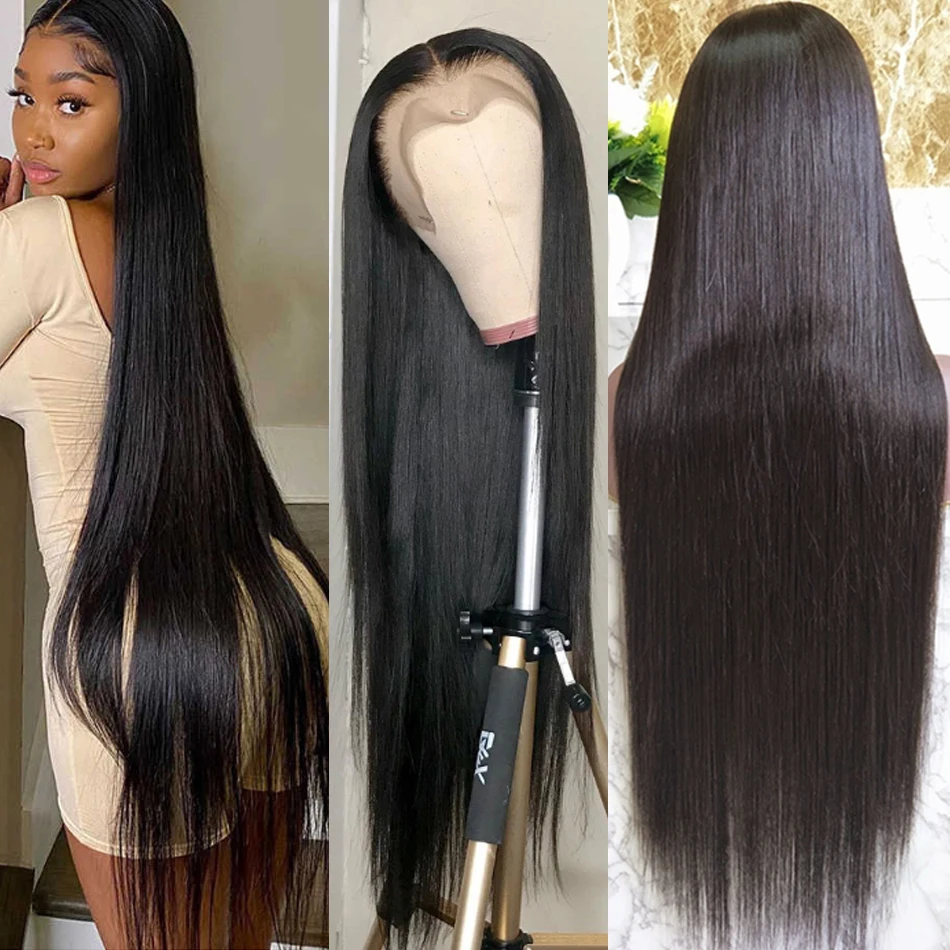 36-Inches-Human-Hair-Wig-13X4-Lace-Closure-Pre-Plucked-with-baby-hair ...