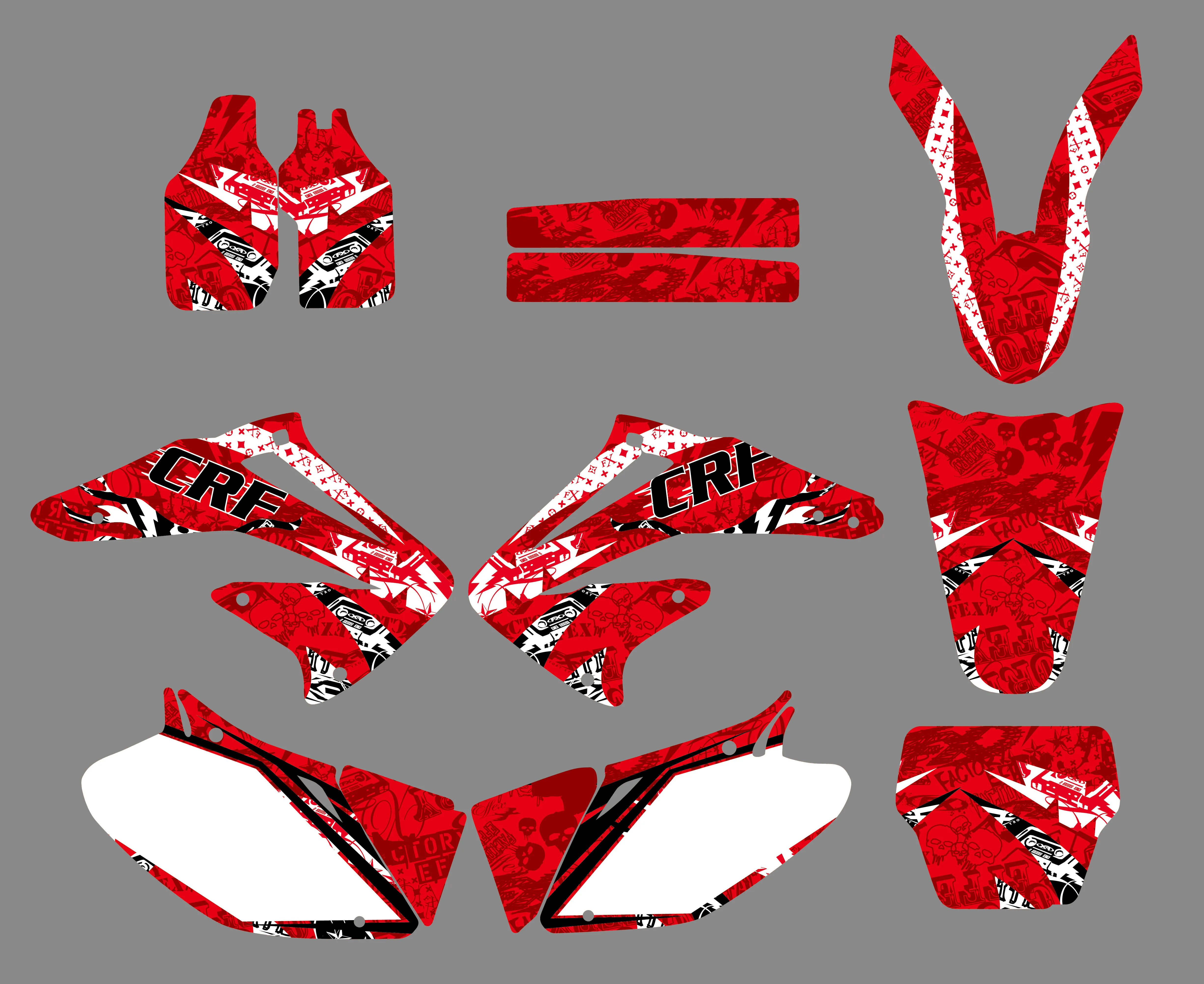 Motorcycle Team Full Plastic Graphics Background Sticker Decal Kits for ...