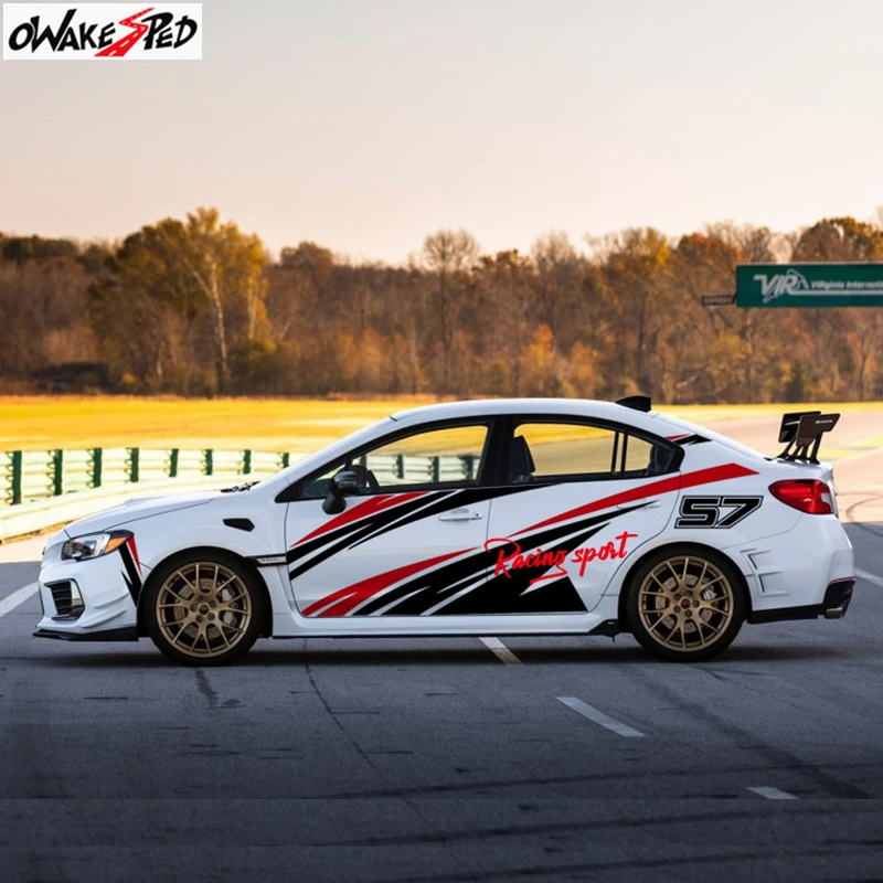 For-subaru Wrx Sti Racing Sport Stripes Both Side Car Door Decor ...