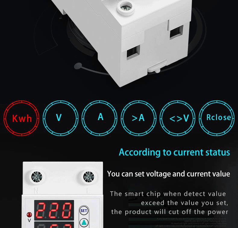 3IN1 Display Adjustable over and under voltage protective device With ...
