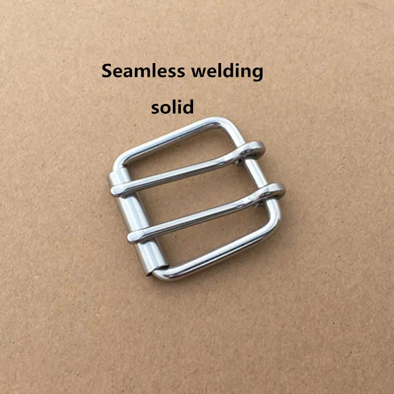 Stainless-Steel-Double-Pin-Buckle-Solid-Cowboy-Belt-Hardware-Roller ...