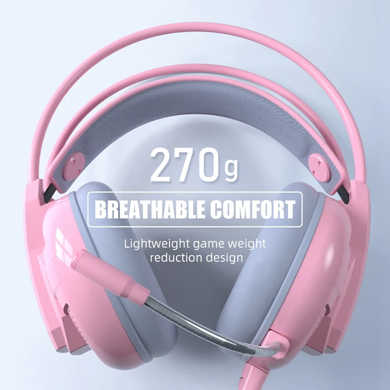 Earphone-Merah-Muda-Bercahaya-Head-Mount-Girl-Headset-Gaming-Komputer ...