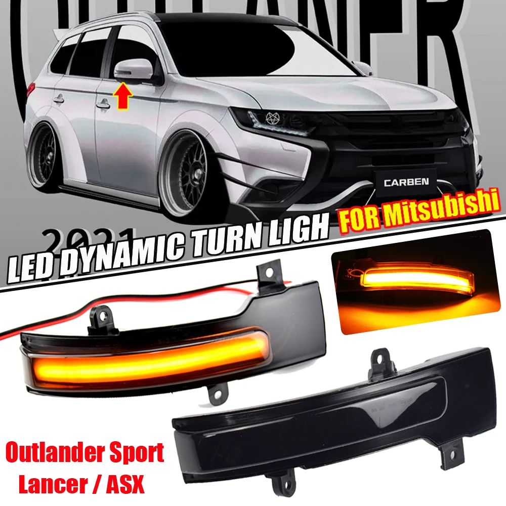 LED-Flowing-Turn-Signal-Blinker-Light-For-Mitsubishi-Outlander-Sport ...