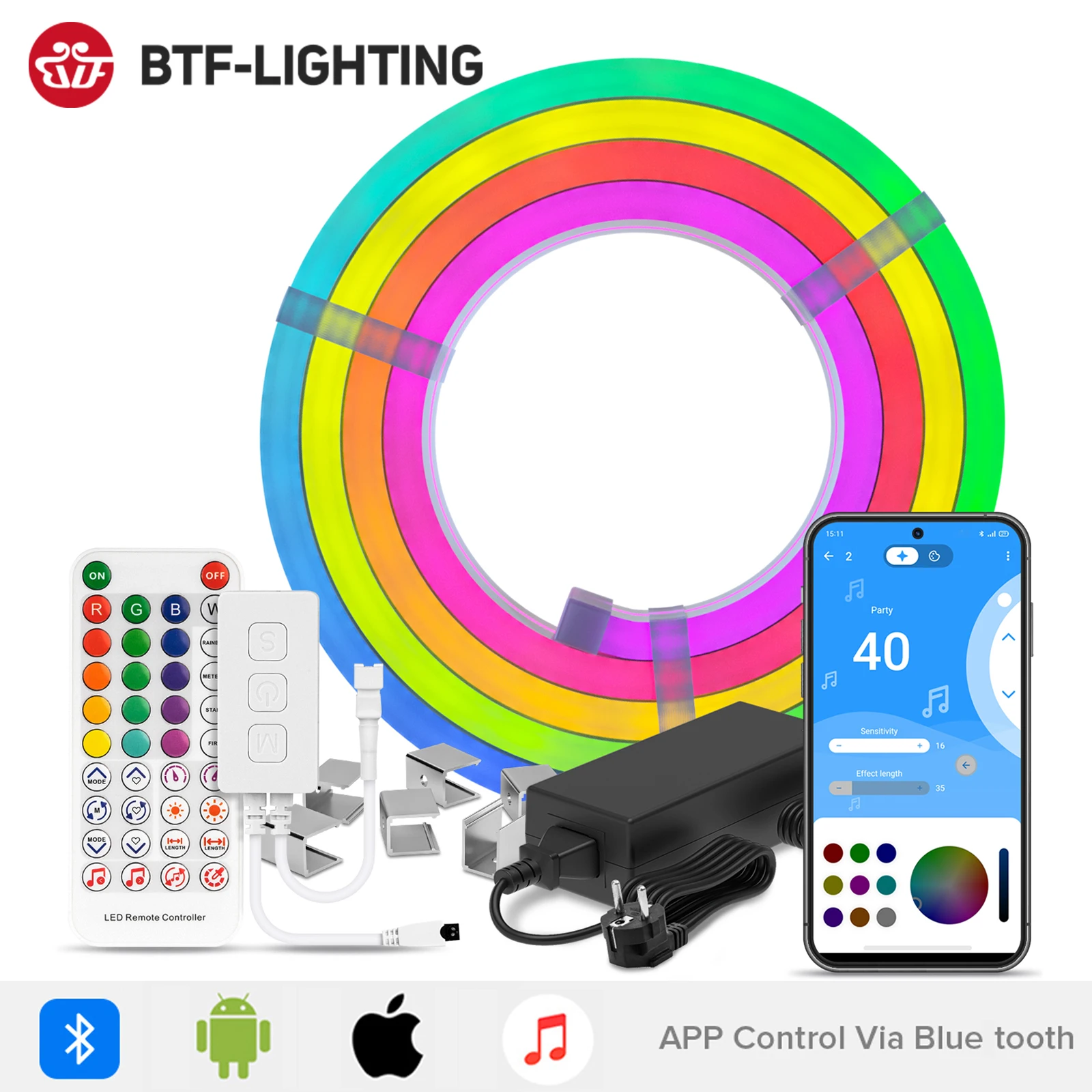 Music-Dreamcolor-LED-Neon-Light-Kits-Silica-Gel-Lights-WS2811-LED-Strip ...