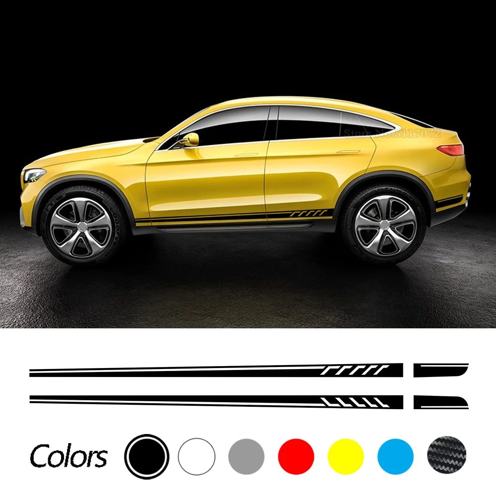 Car-Sticker-C63-Style-Side-Door-Stripe-Body-Sport-Racing-Decal-for ...