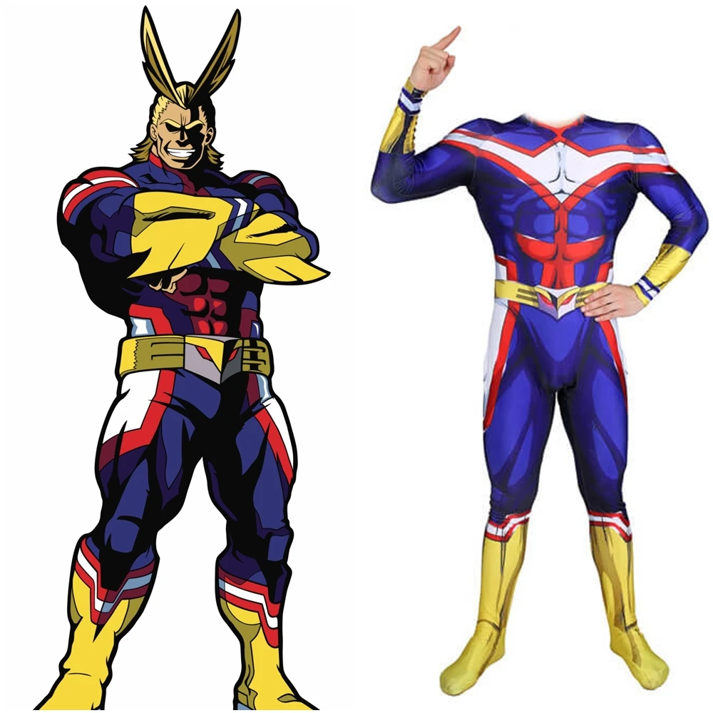 My Hero Academia All Might Onesie Costume Cosplay Suit For Kids Adult ...