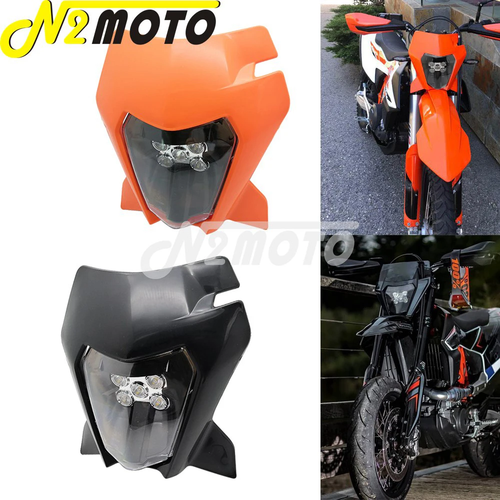 For Enduro LED Headlight MX Dual Sport Six Days DRL Front Light LED ...