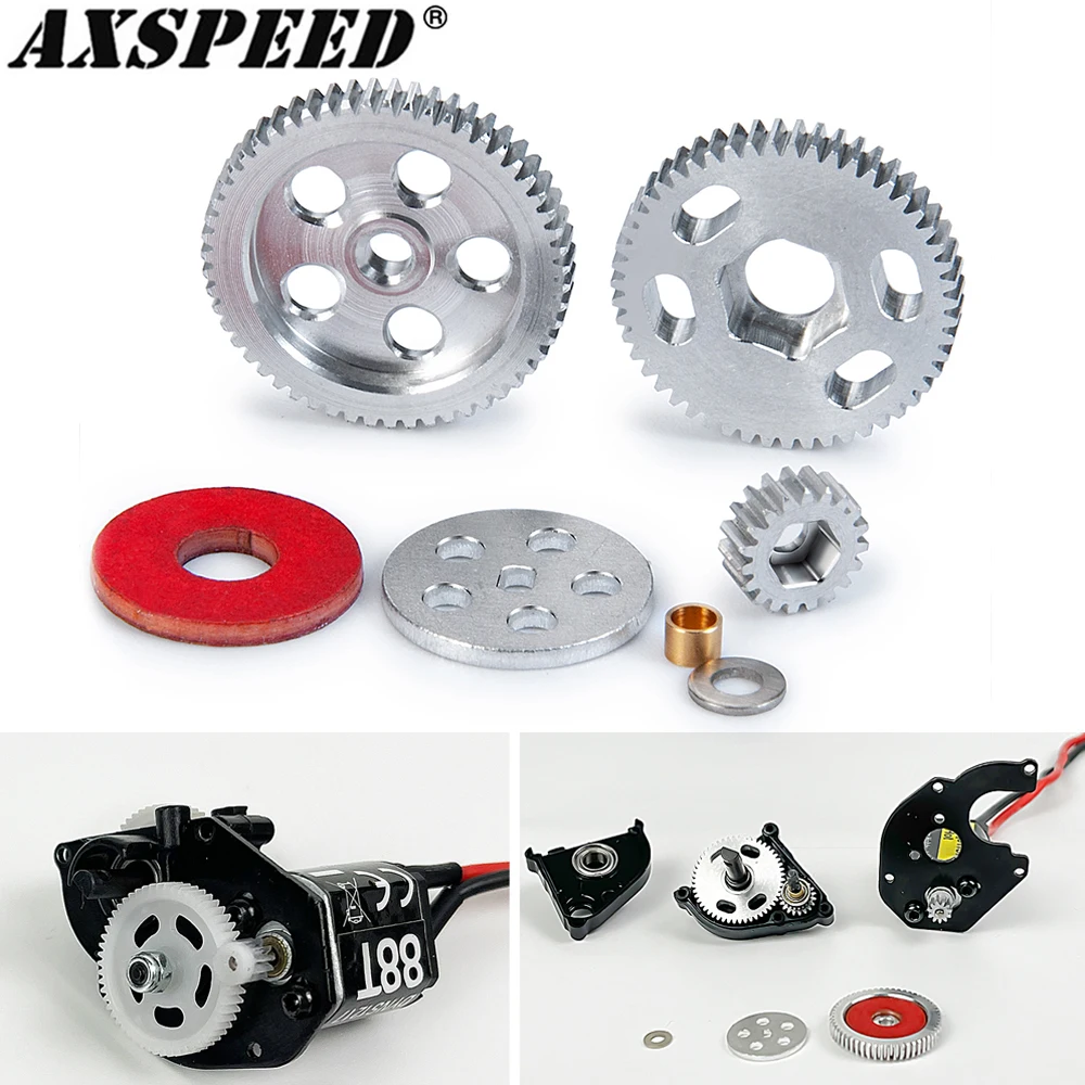 AXSPEED-Gearbox-Transmission-Box-Gear-Set-19T-51T-55T-for-1-24-RC ...