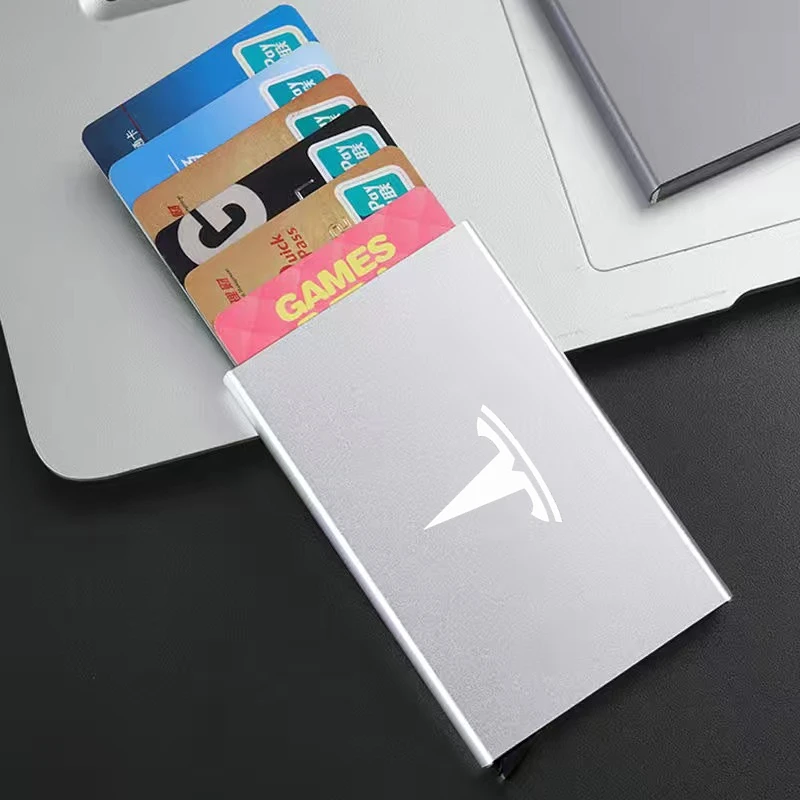 Smart Wallet Thin ID Card RFID Case Automatically Metal Key card holder ...