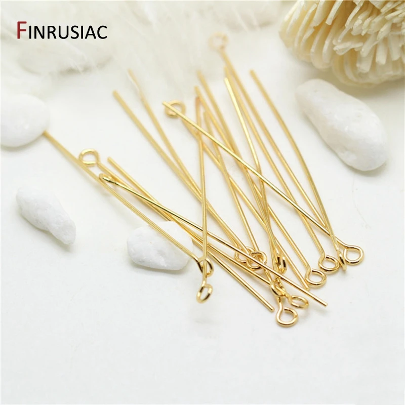 head-pins-for-jewelry-making-high-quality-copper-metal-14K-real-gold ...