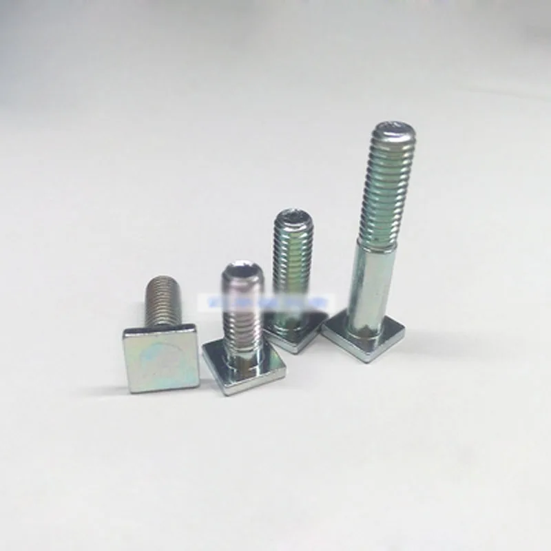 M6 Square 10x10mm T type Screw Quartet Flat head Bolts Card slot Screws ...