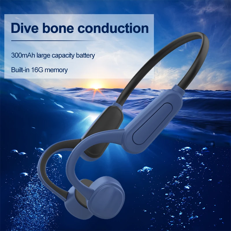Adzuki bean Bone Conduction Headphones IPX8 Swimming Waterproof ...