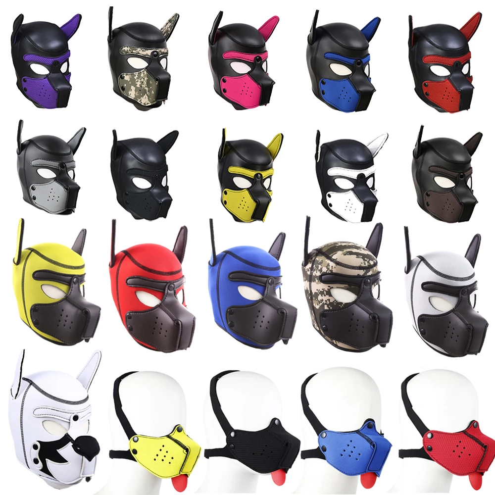20 Styles Neoprene Puppy Play Dog Hood Mask,Bdsm Bondage Slave Pet ...
