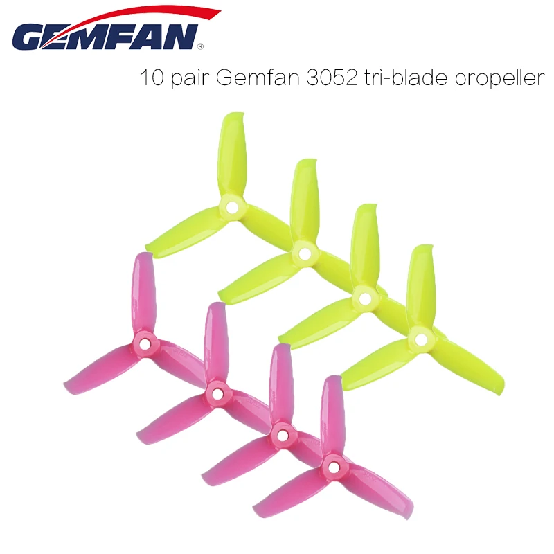 8 Pair Gemfan Flash 3inch 3052 3.0x5.2 3 Bades Tri-blade Propeller For ...