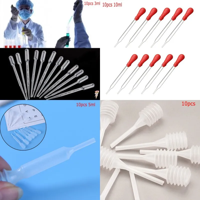 10pcs/lot 10ml Glass Pipette Pipet Dropper Medicine Laboratory Dropper ...