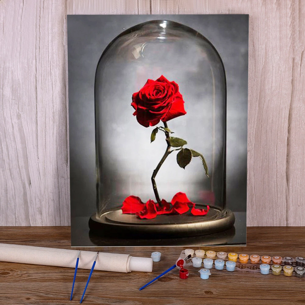 White Rose Acrylic Painting