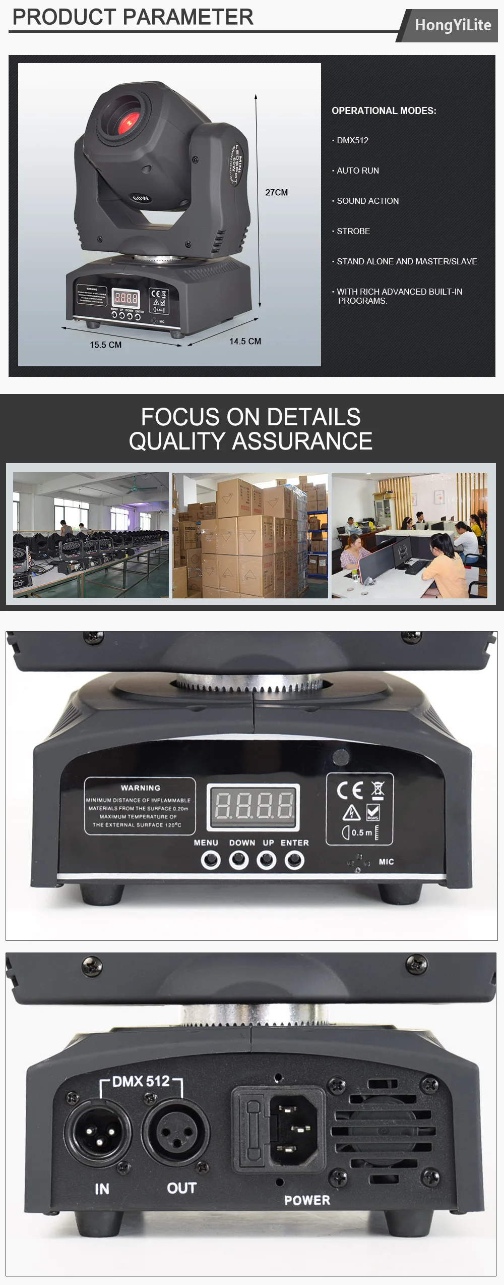 Mini projecteur de poche Led 60W - DJ SPOT - 8 Gobos DMX - Éclairage de ...