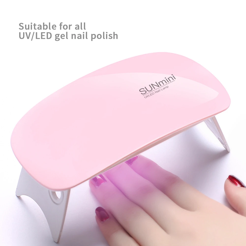 Nail Lamp 6w Mini Nail Dryer White Pink Uv Led Lamp Portable Usb ...
