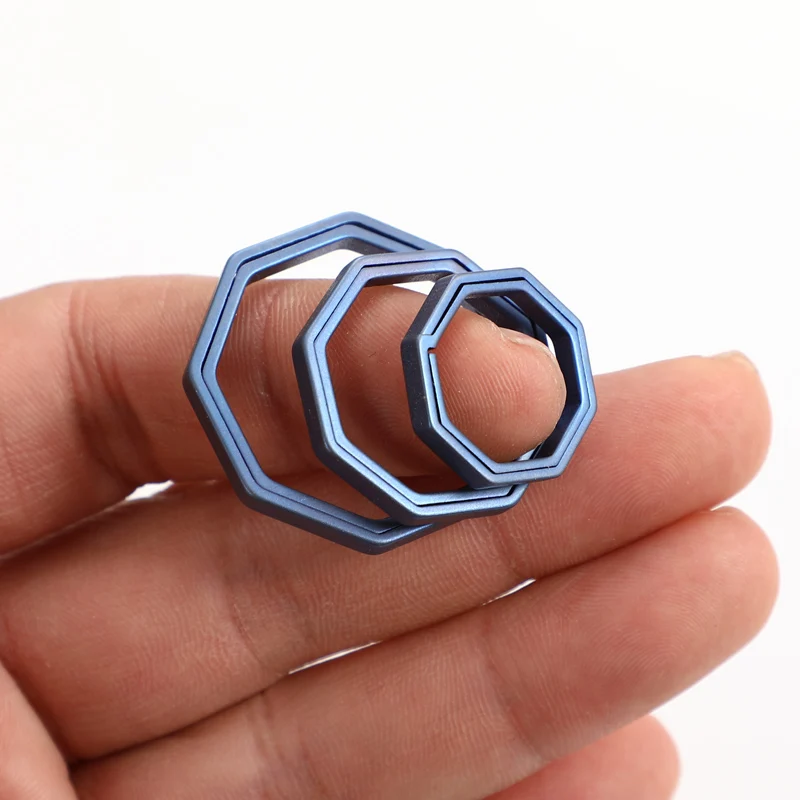 Real-Titanium-Alloy-Burn-Blue-Key-Ring-Keychains-Creativity-Fashion-Key ...