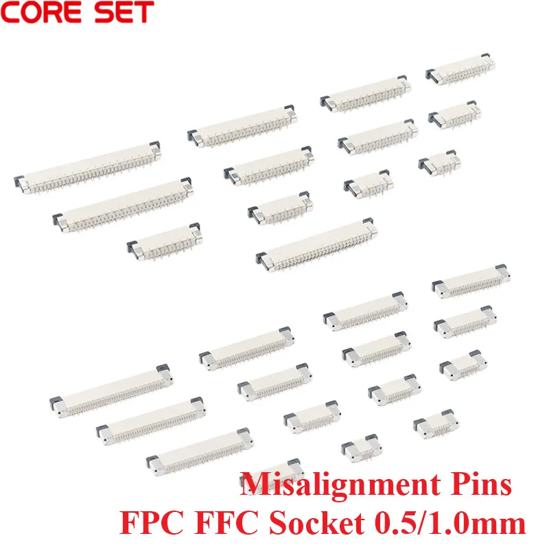 10Pcs FPC FFC Connector Socket Pitch 0.5mm 1.0mm 4/6/8/10/12/14 16/20/24/30/34/40/50 Pin ...