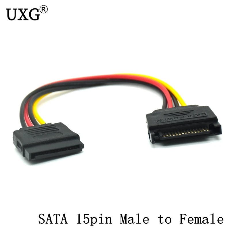 SATA 15pin Male to Female SATA Hard Disk Power Extension Extender Cabo ...