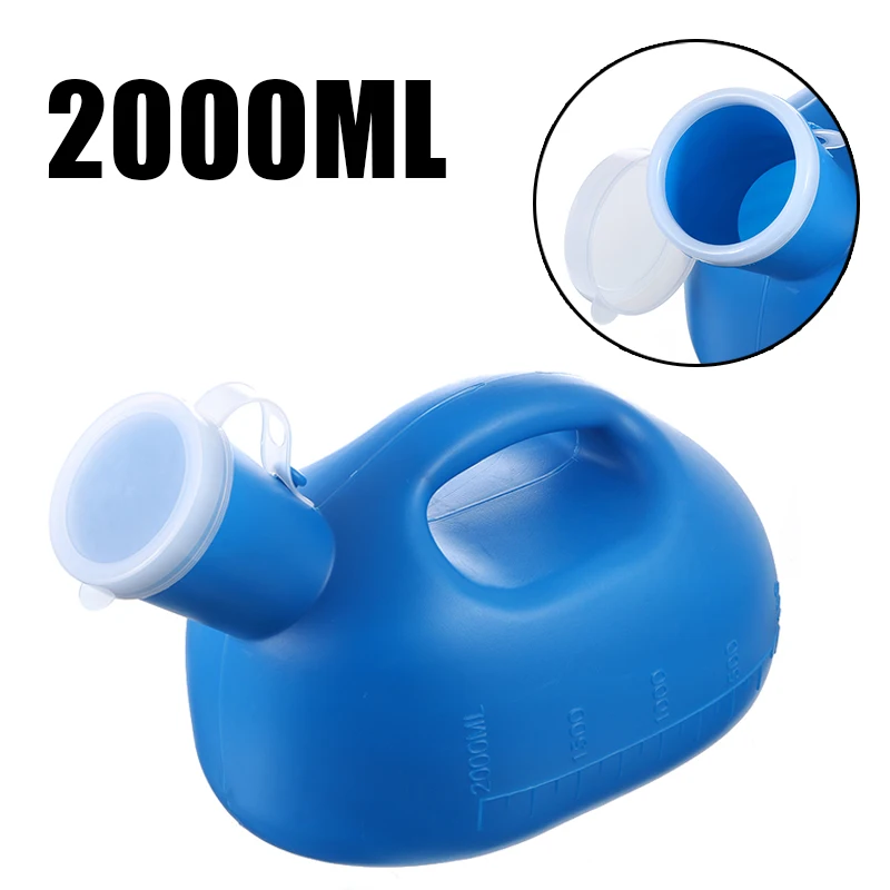 2000ml Blue Plastic Portable Male Pee Pot Mobile Urinal Toilet Aid ...