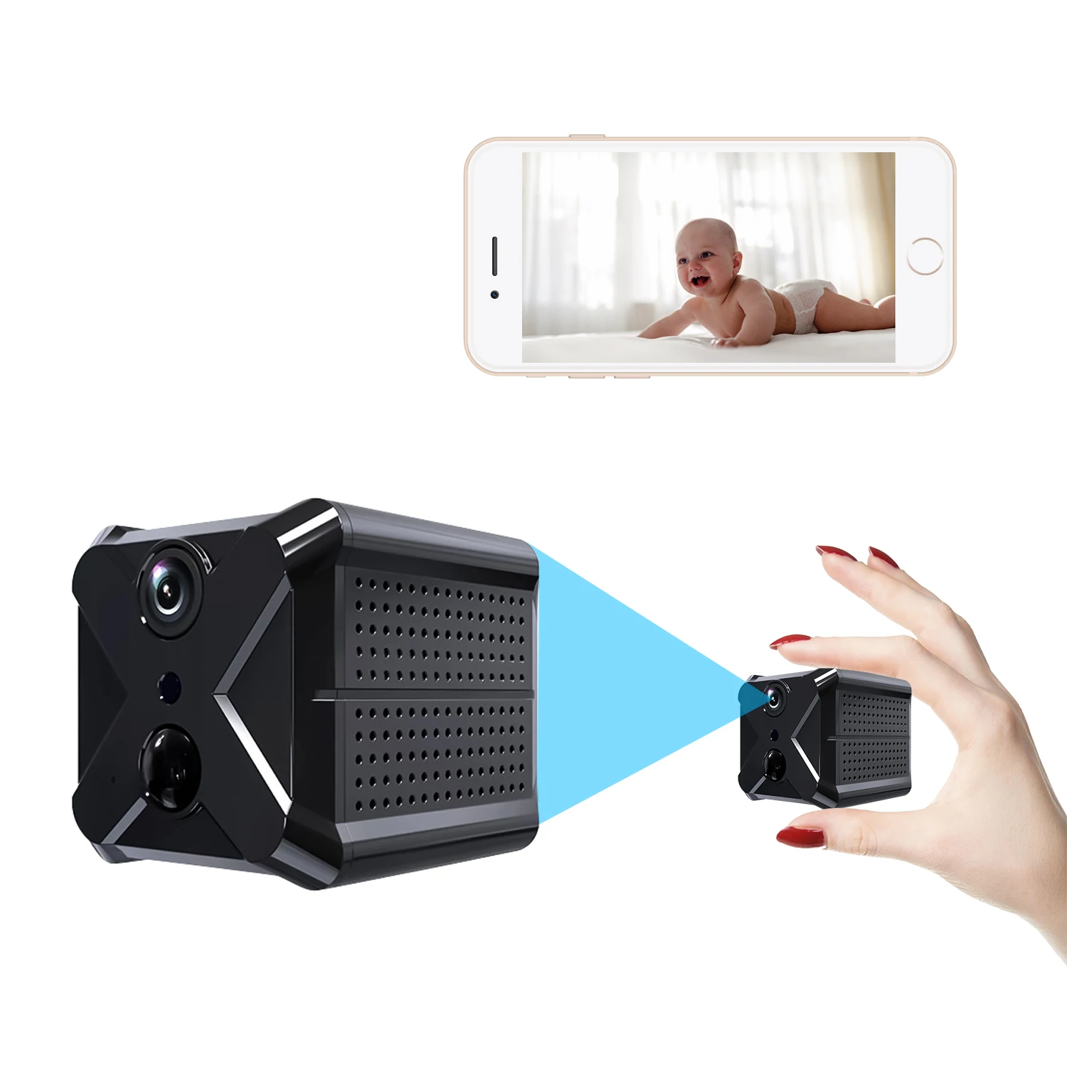 Mini Camera wifi 2 Million With Pir Human Body Detection Function Low ...
