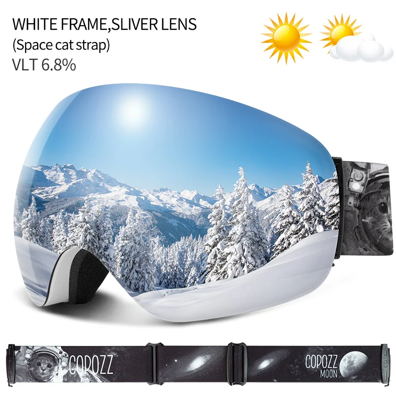 Copozz Anti-fog Ski Goggles Spherical Frameless Ski Snowboard Snow ...