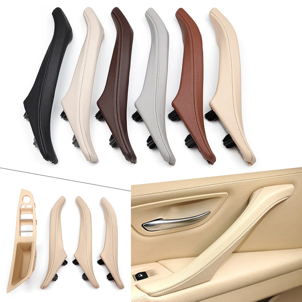 Embellecedor de puerta Interior de coche, tirador de cuero para BMW F10 ...