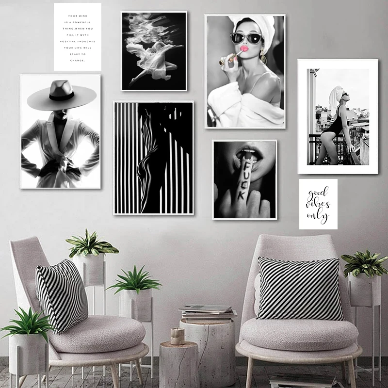 Black And White Photography Poster Home Decor Wall Art Canvas Painting ...