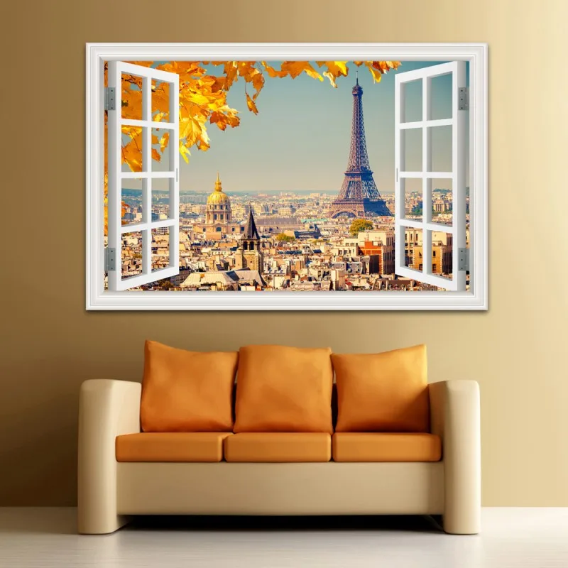 3D Window View Wall Decal Sticker Sunset Landscape City Decal Vinyl ...
