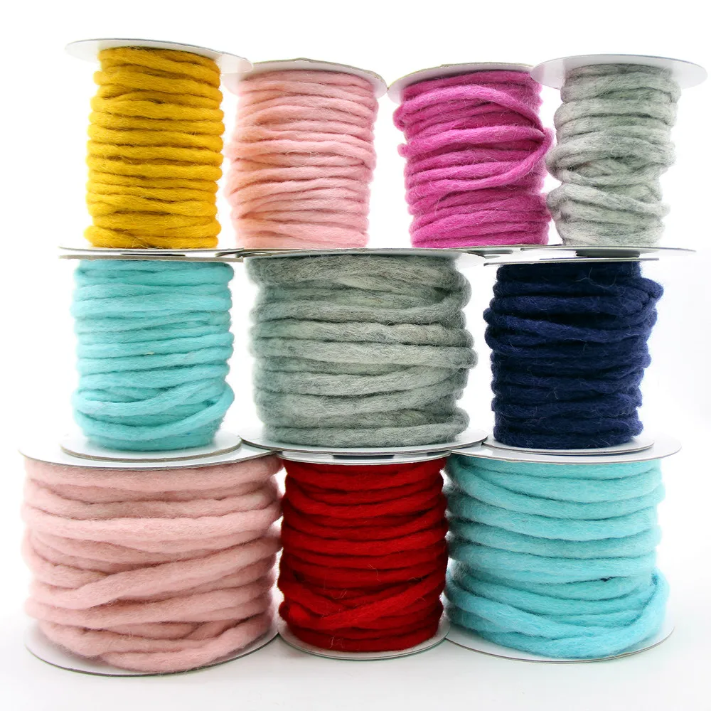 3/7MM Round Wool Ribbons Belt Home Wedding Bouquet DIY Flower Bowknot ...