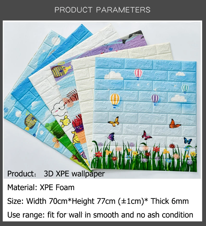 Papier peint,Papier peint brique 3D autoadhésif Anti-Collision en ...