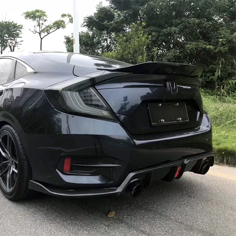 For Honda Civic 2016 2017 2018 Rear Wing Spoiler, Trunk Boot Wings Abs ...