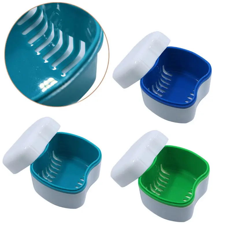 Denture False Teeth Box Bath Appliance Storage Case Rinsing Basket ...