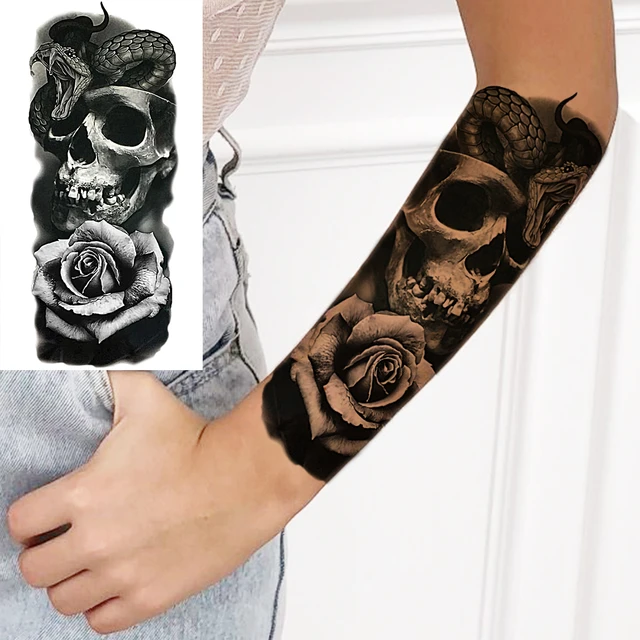 Skull Half Sleeve Tattoos Designs